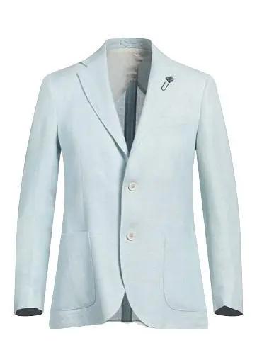 LARDINI Blazer Sky Size Linen, Wool - Blue