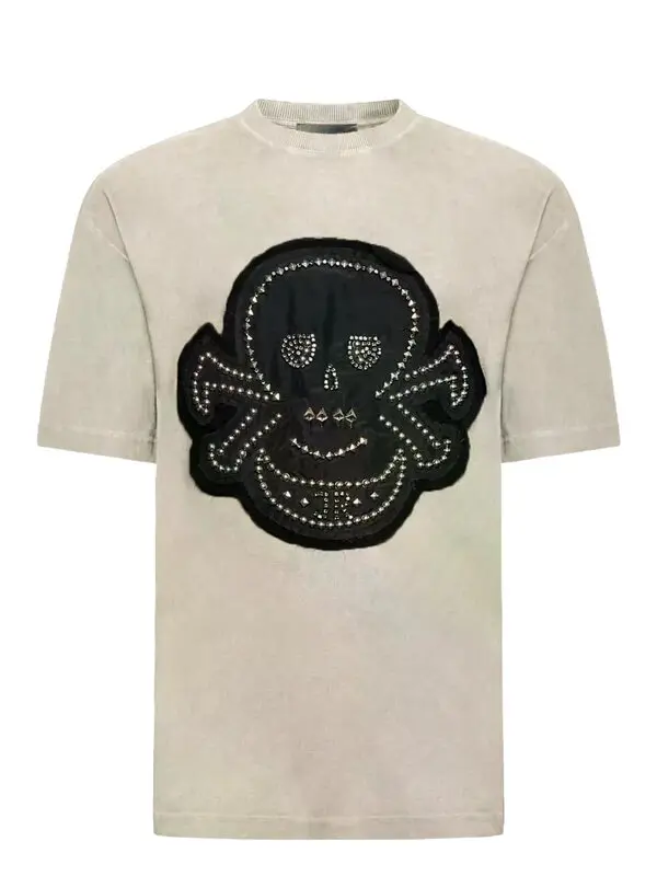 John Richmond Skull-embellished T-shirt - Neutrals