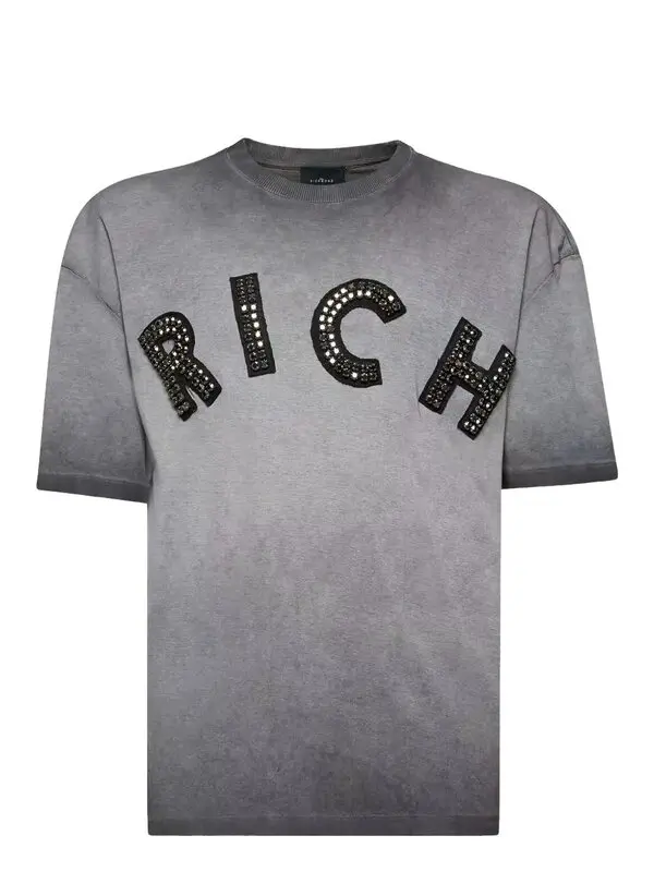 John Richmond Embellished-logo T-shirt - Grey