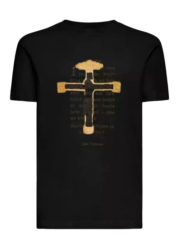 John Richmond Cross-graphic T-shirt - Black