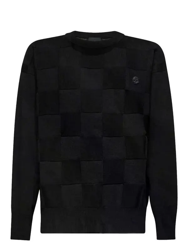 John Richmond Square-panel Merino-wool Jumper - Black