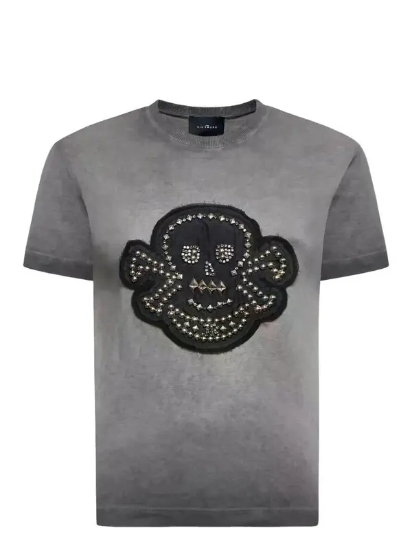 John Richmond Skull-embellished T-shirt - Grey