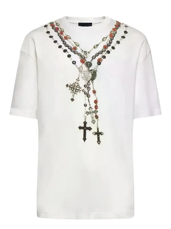 John Richmond Cross-print T-shirt - White