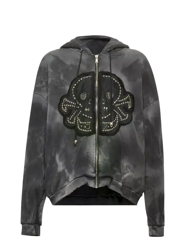 John Richmond Tie-dye Embellished Hoodie - Black