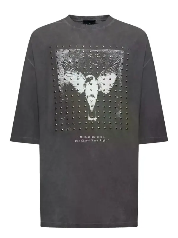 John Richmond Graphic-print Studded T-shirt - Black