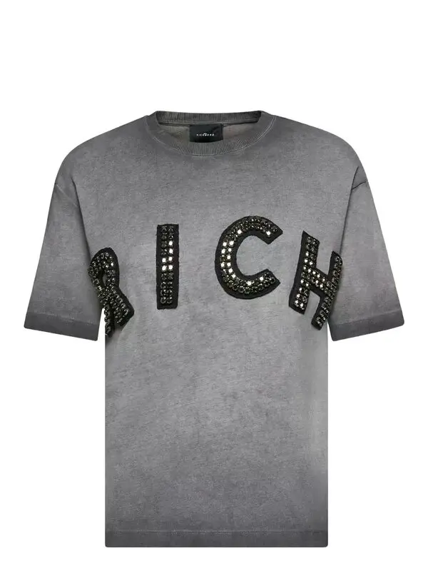 John Richmond Embellished Logo T-shirt - Grey