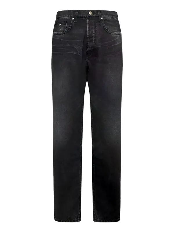John Richmond Faded Straight Leg Jeans - Black