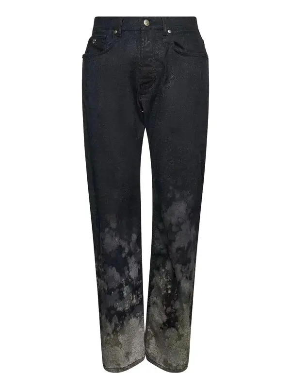 John Richmond Bleached-hem Straight-leg Jeans - Black