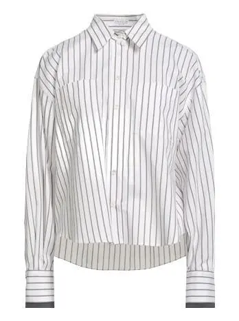 Brunello Cucinelli Striped Woven Shirt - White