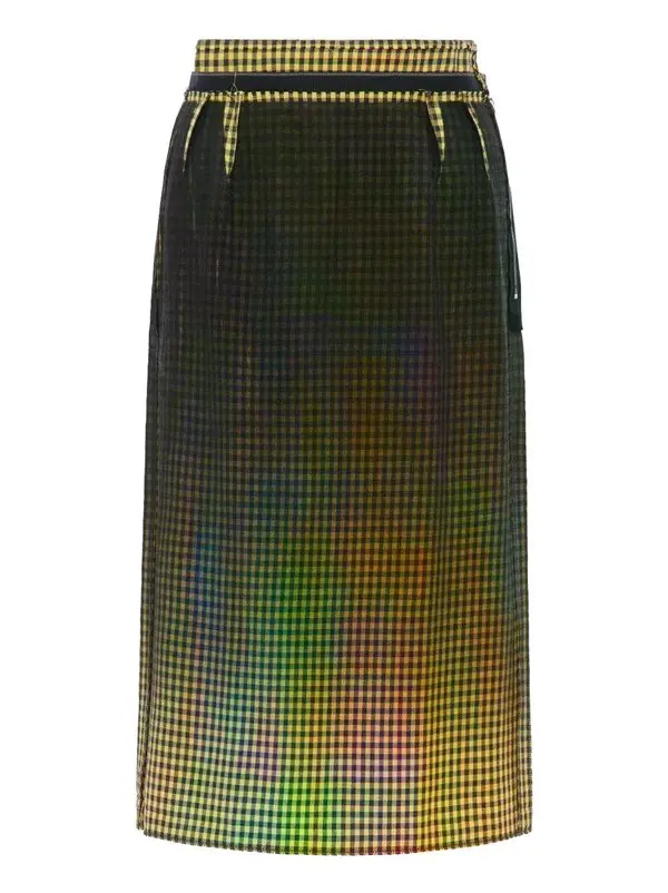 MAISON MARGIELA Gingham-pattern Midi Skirt - Black