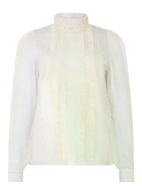 Valentino Garavani Lace High-neck Shirt - White