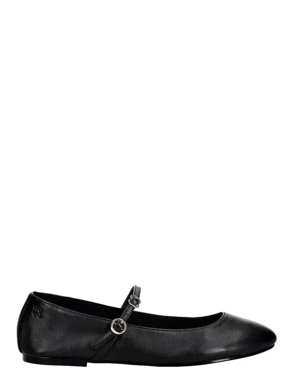 Hugo Tylia Leather Ballet Flats - Black
