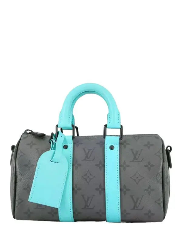 LOUIS VUITTON Monogram Eclipse Reverse Keepall 25 Satchel - Blue