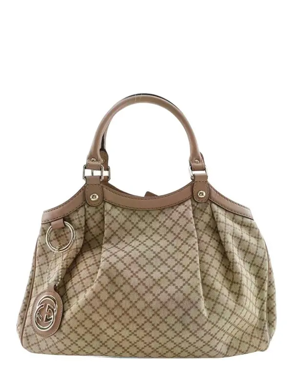 Gucci Diamante Canvas Sukey Tote Bag - Brown