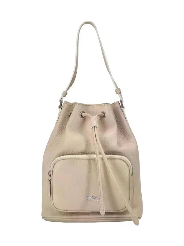 LA ROSE Pocket Drawstring Satchel - Neutrals