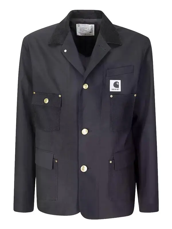 Sacai X Carhartt Wip Suiting X Duck Corduroy Collar Jacket - Blue