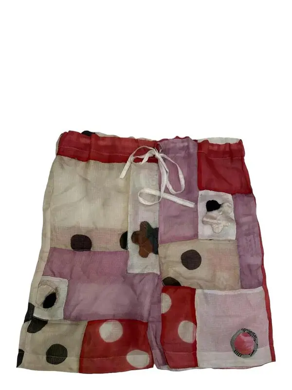Tigra Tigra Patchwork Polka Dot Shorts - Pink