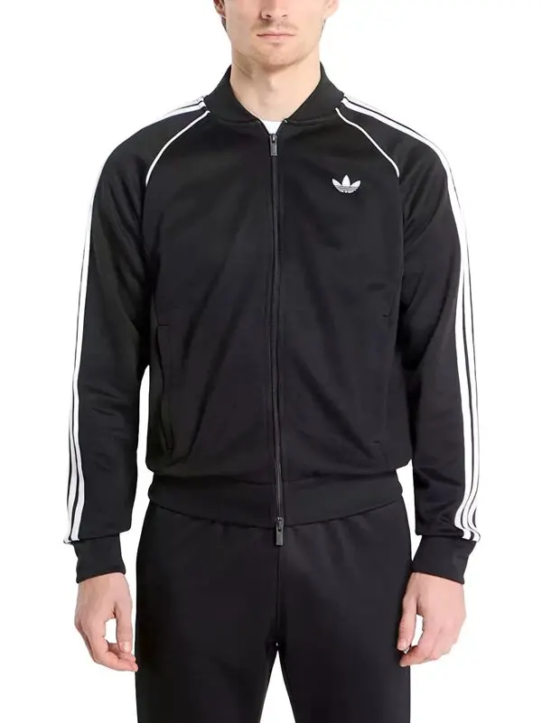 Adidas Sst Embroidered-logo Zip-up Sweatshirt - Black