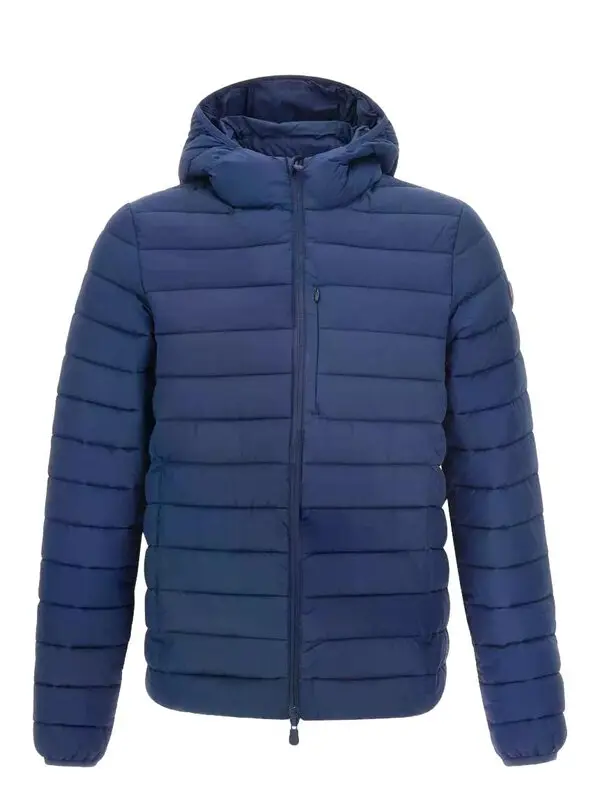 SAVE THE DUCK Quilted Zip-up Hooded Jacket - Blue