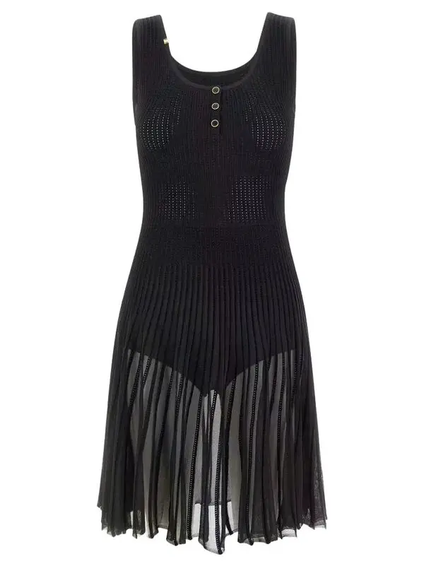Elisabetta Franchi Jour-knit Pleated Dress - Black