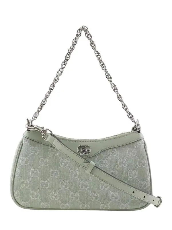 Gucci Small Gg Denim Ophidia Satchel - Green
