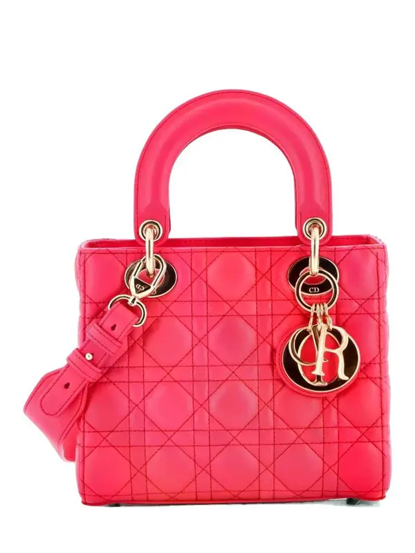 Dior My Abcdior Lady Cannage Quilt Lambskin Crossbody Bag - Pink