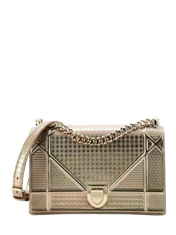 Dior Diorama Flap Bag Cannage Embossed Calfskin Medium - Metallic