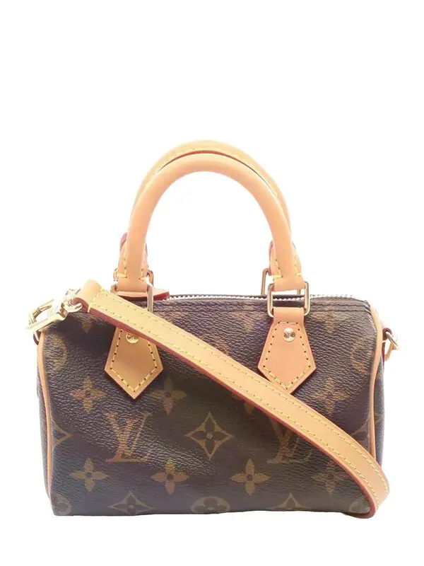 LOUIS VUITTON 2023 Monogram Nano Speedy Satchel - Brown