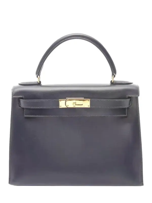 Hermès 1998 Box Calf Kelly I Sellier 28 Handbag - Blue