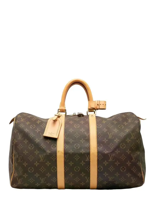 LOUIS VUITTON 2001 Monogram Keepall 45 Travel Bag - Brown