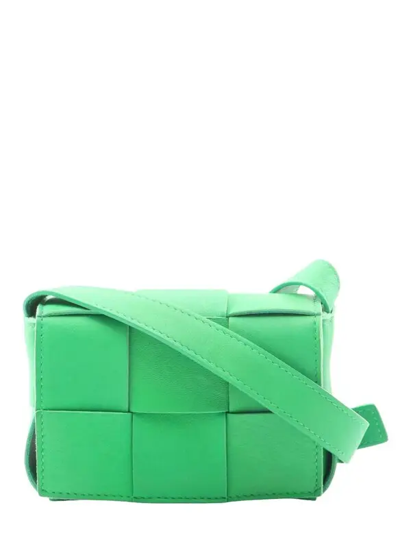 Bottega Veneta 2012-2026 Extra Mini Nappa Maxi Intrecciato Cassette Crossbody Shoulder Bag - Green