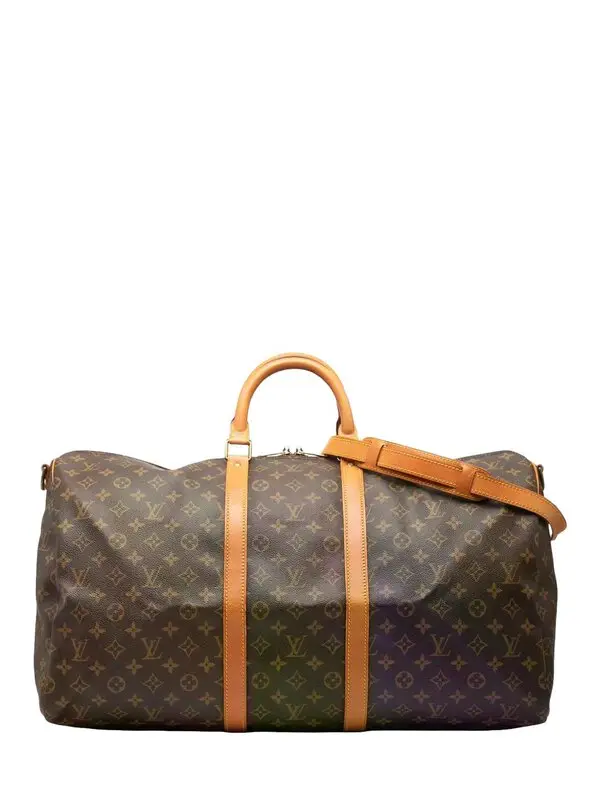 LOUIS VUITTON 1988 Monogram Keepall Bandouliere 55 Travel Bag - Brown