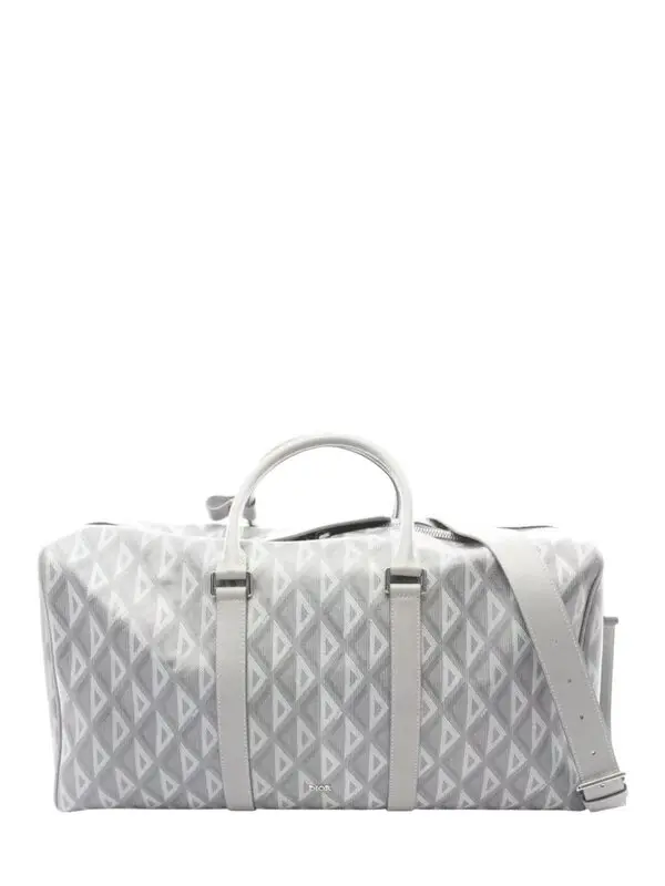 Dior Cd Diamond Coated Canvas Lingot 50 Travel Bag - Grey