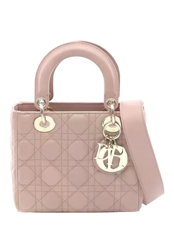 Dior 2010-2026 Small Lambskin Cannage Lady Handbag - Pink