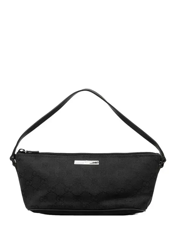 Gucci Gg Canvas Boat Shoulder Bag - Black