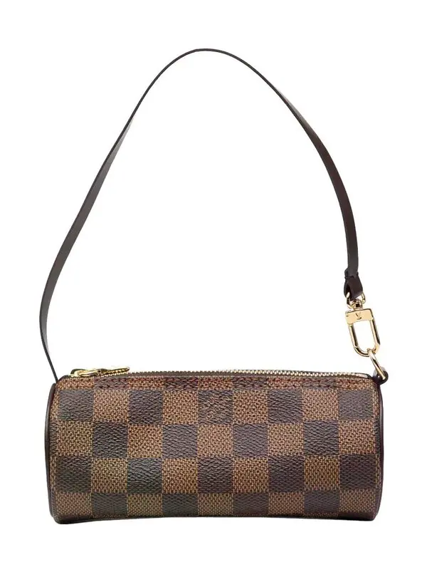 LOUIS VUITTON Damier Ebene Papillon Pochette Handbag - Brown