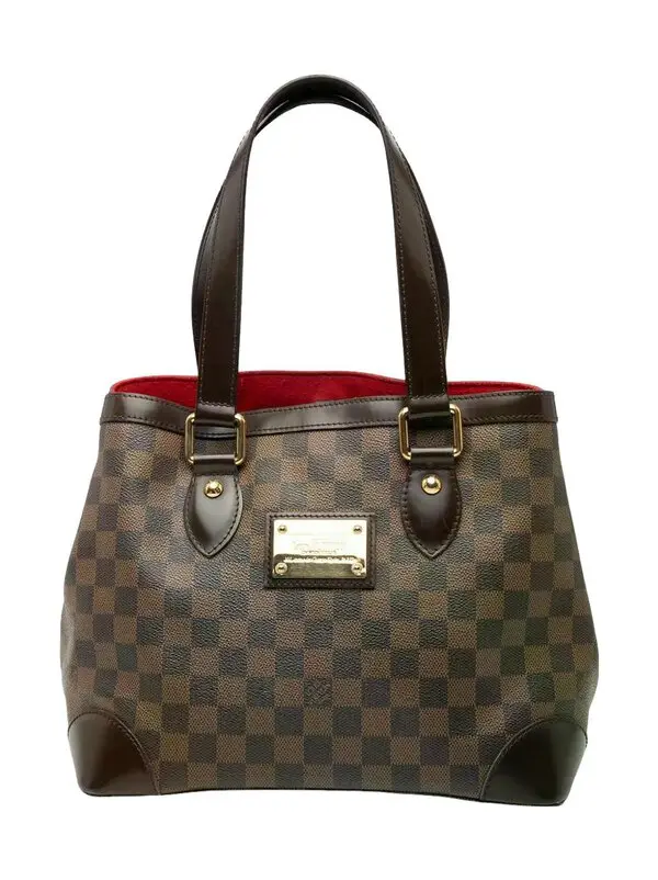 LOUIS VUITTON 2008 Damier Ebene Hampstead Pm Tote Bag - Brown