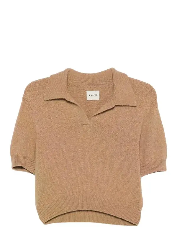 Khaite Leni Collared T-shirt - Neutrals
