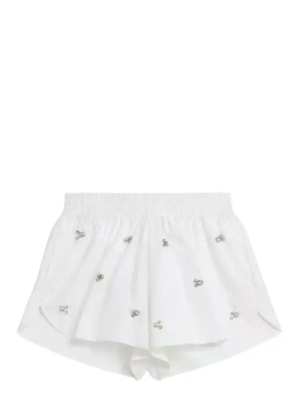 A PAPER KID Embellished Poplin Shorts - White