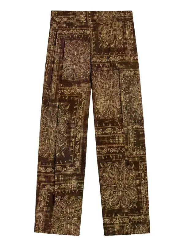 A PAPER KID Paisley Trousers - Brown