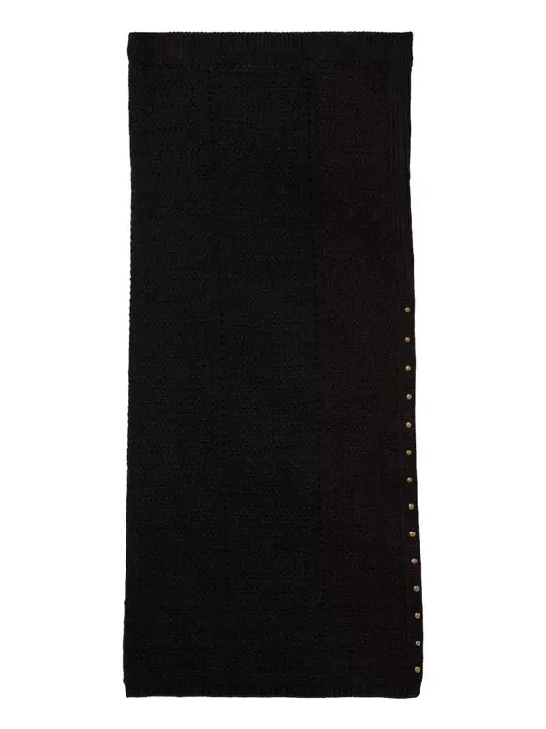 A PAPER KID Knitted Stud Skirt - Black