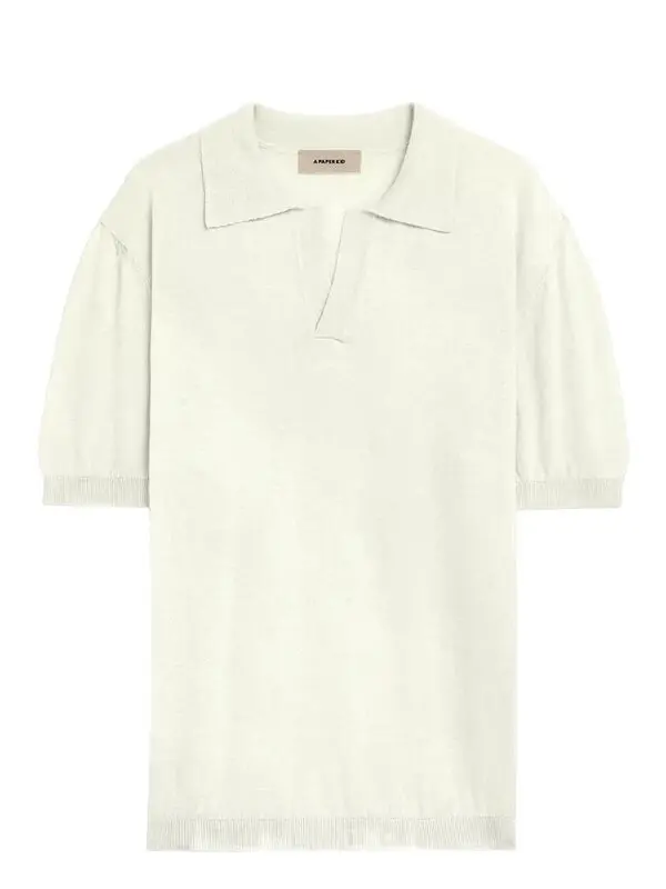 A PAPER KID Knitted Polo Shirt - Neutrals