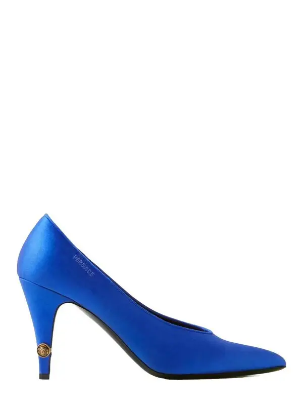 Versace Satin Pumps 90 Mm - Blue