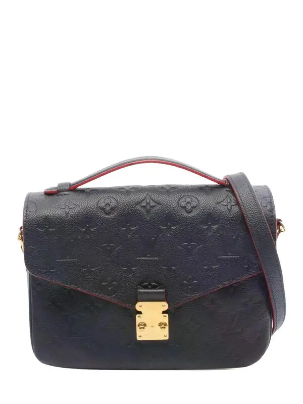 LOUIS VUITTON 2019 Monogram Empreinte Pochette Metis Satchel - Blue