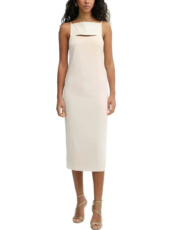 Patrizia Pepe Cutout Midi Dress - Neutrals