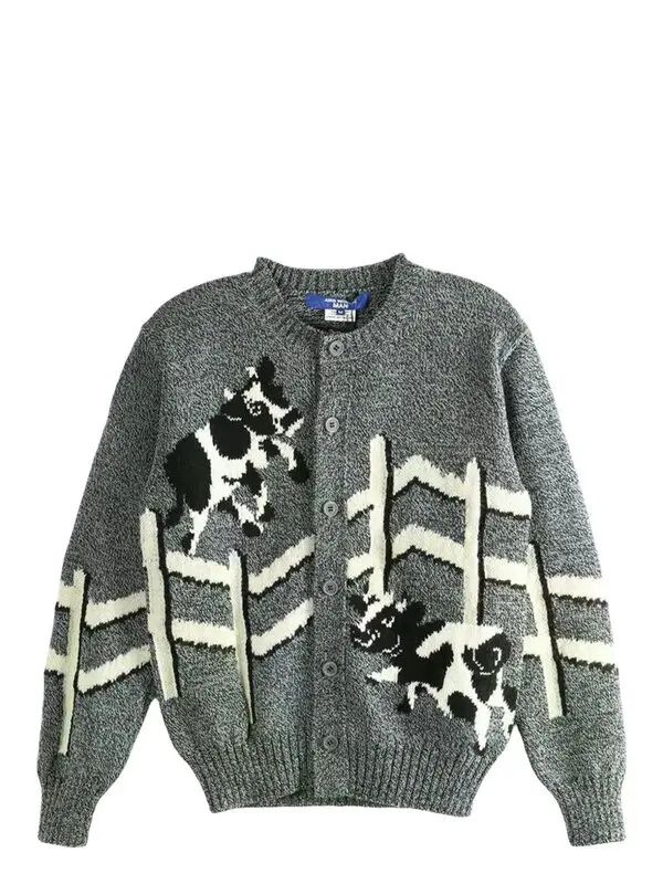 Junya Watanabe Cow Print Cardigan - Grey