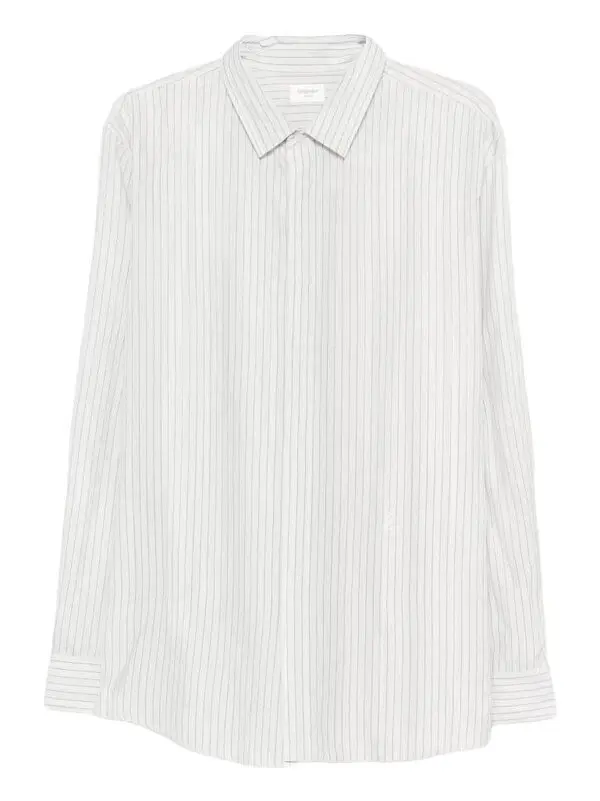 Saint Laurent Cassandre Striped Shirt - White