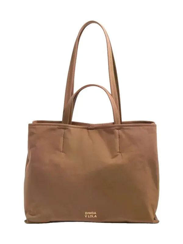 Bimba Y Lola Large Logo-plaque Tote Bag - Brown