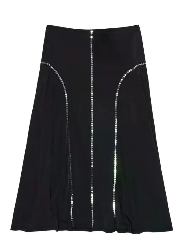 Bimba Y Lola Sequin-embellished Midi Skirt - Black
