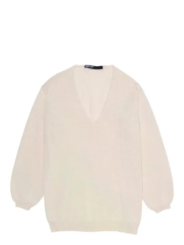 Bimba Y Lola V-neck Balloon-sleeved Top - Neutrals